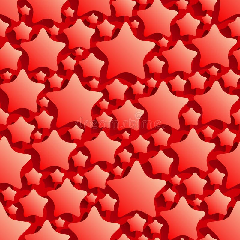 Seamless Red Background with Many Rounded Stars. Stock Vector ...