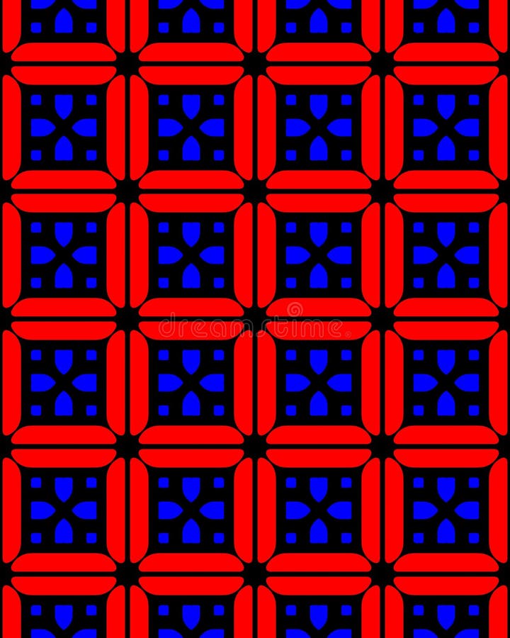 Seamless Red and Blue Pattern of Black Lines - Perfect for Wallpapers ...