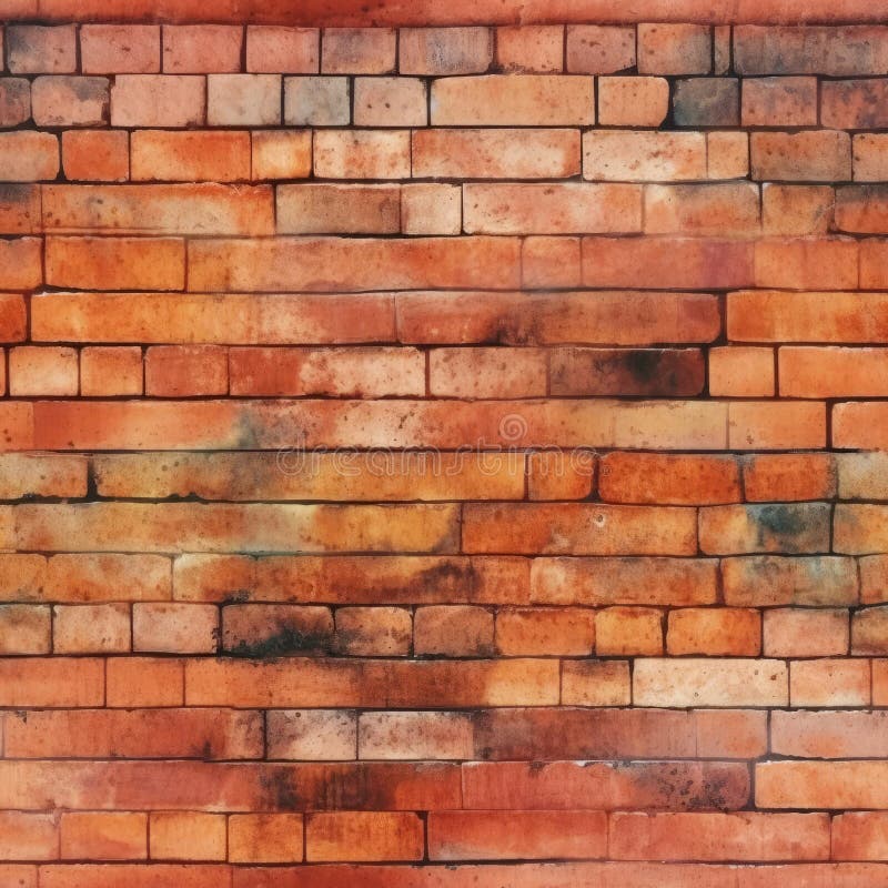 Seamless. Red brick wall stock illustration. Illustration of ...