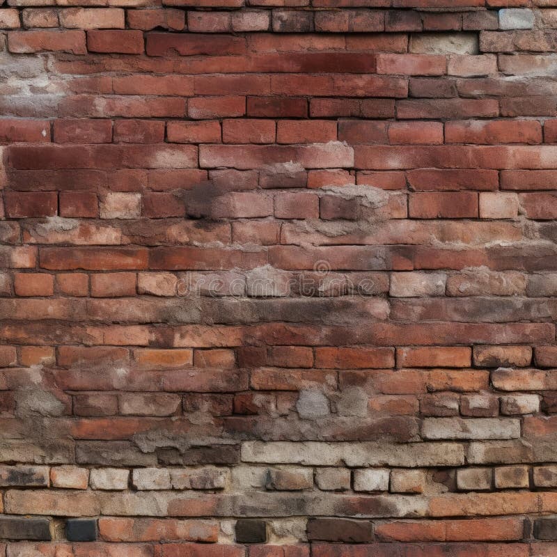 Seamless. Red brick wall stock illustration. Illustration of ...