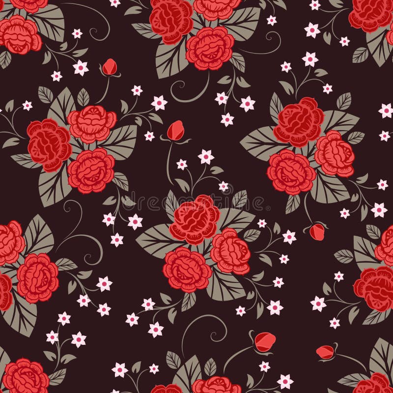 Brown rose pattern stock vector. Illustration of textured - 71967949