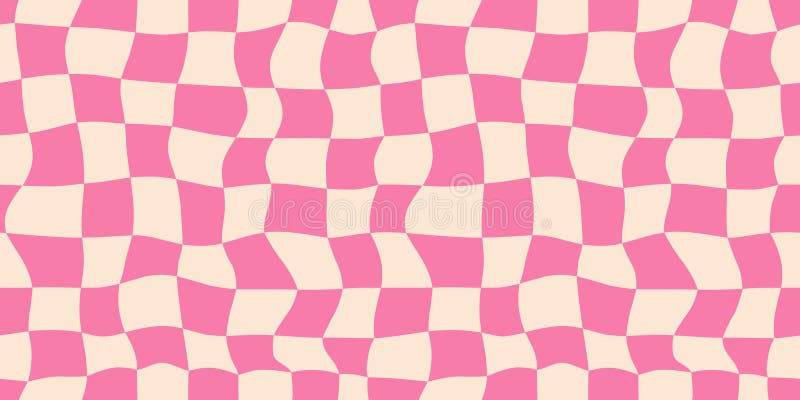 Seamless Red Checkerboard Pattern. Repeating Distorted Checkered ...