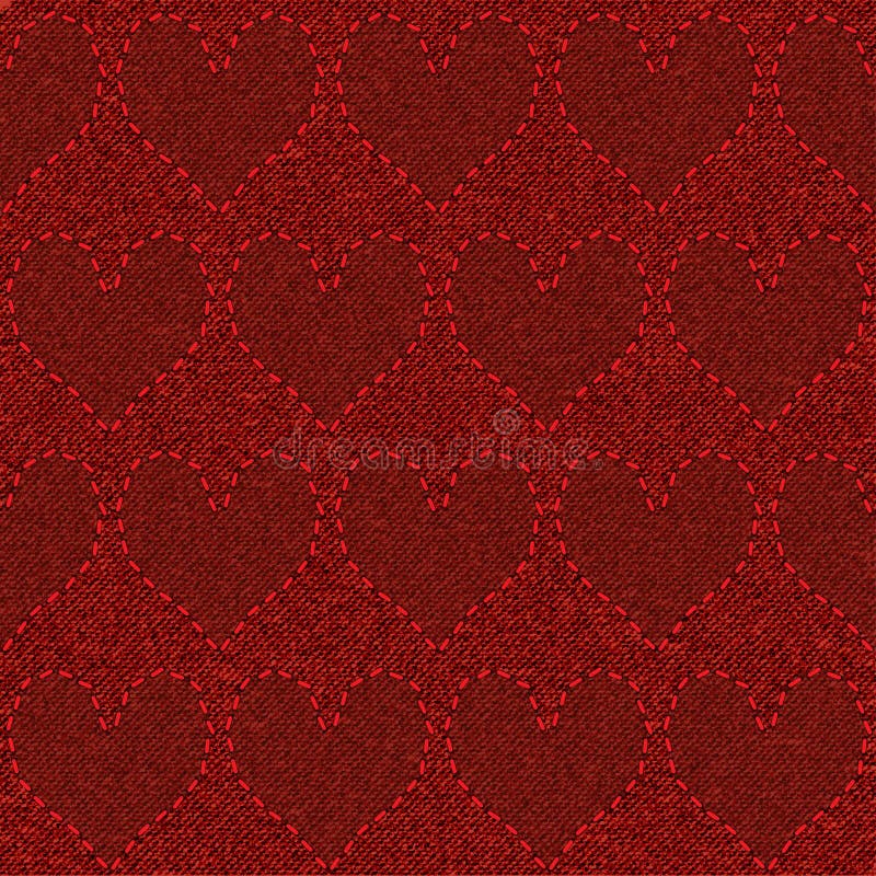 Embroidered Hearts Denim Seamless Pattern Stock Illustrations – 4 ...