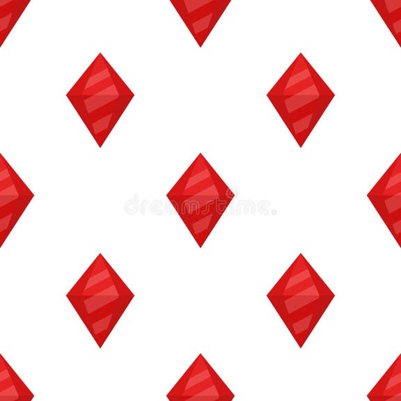 Seamless Red Diamond Pattern. Flat Cartoon Vector Luxury Gemstone Background Stock Vector ...