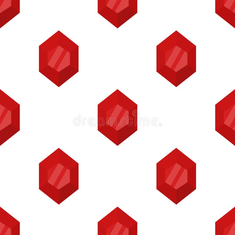 Seamless Red Diamond Pattern. Flat Cartoon Vector Luxury Gemstone Background Stock Vector ...