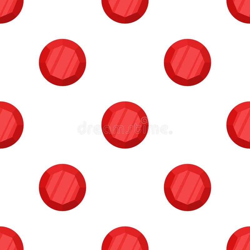 Seamless Red Diamond Pattern. Flat Cartoon Vector Luxury Gemstone ...