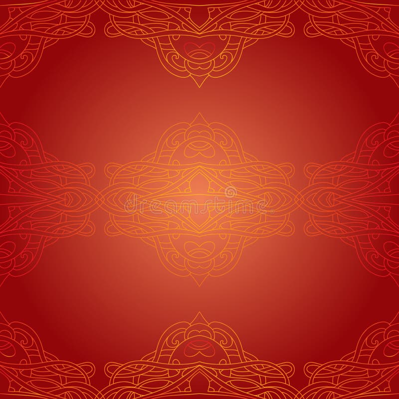 Seamless Red Ethnic Pattern Stock Vector - Illustration of card ...