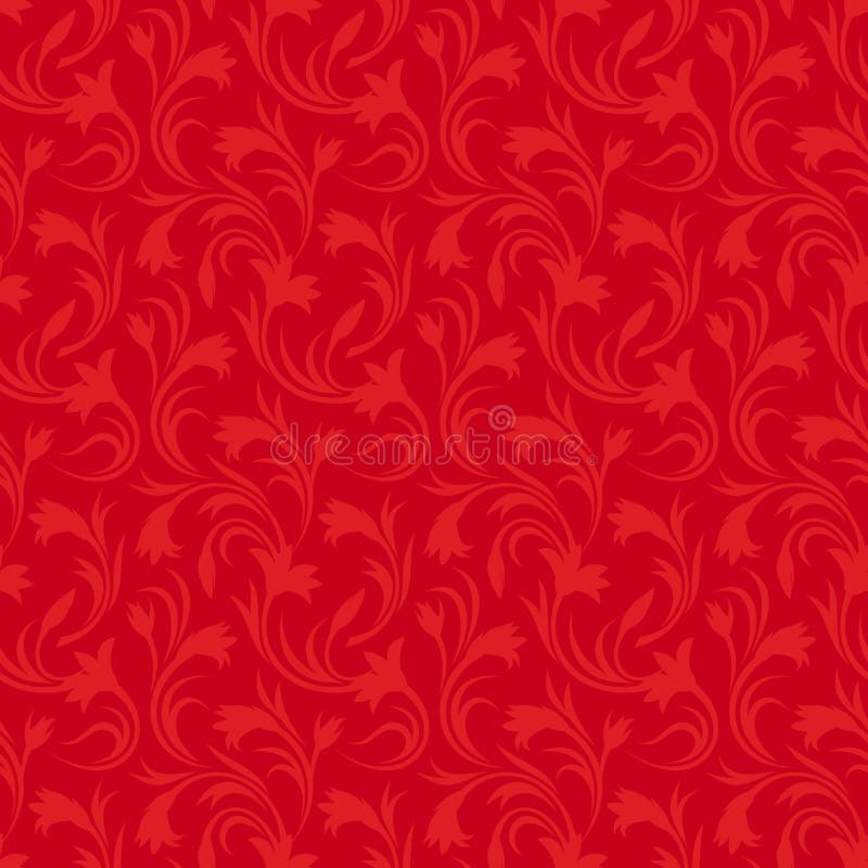 Seamless Red Floral Pattern. Stock Vector - Illustration of maroon ...
