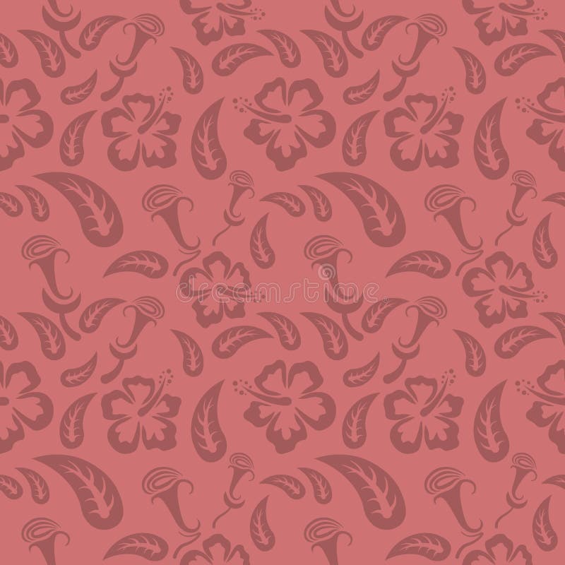 Seamless Red Floral Pattern, Vector. Endless Texture Can Be Used for ...