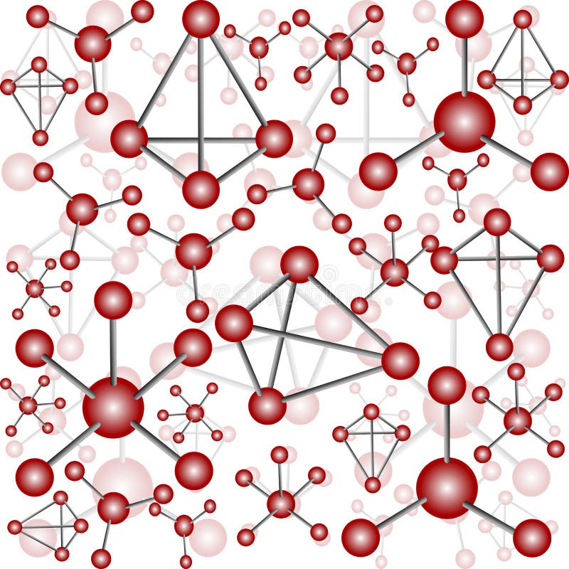 Seamless with Red Molecules Stock Illustration - Illustration of ...