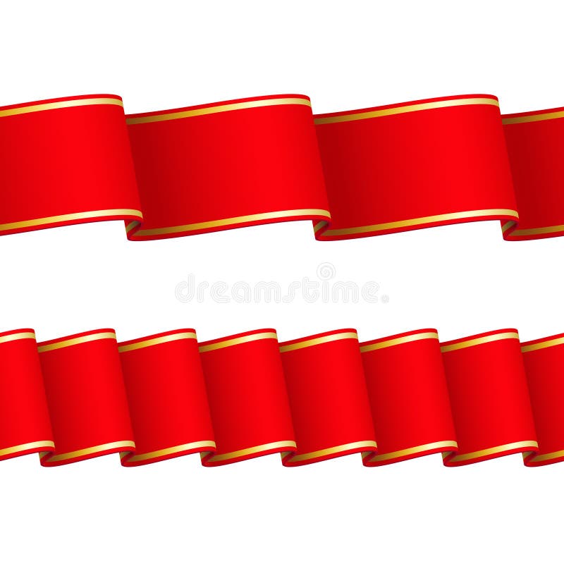 Seamless Wavy Surface Red Ribbons Stock Illustrations – 12 Seamless ...