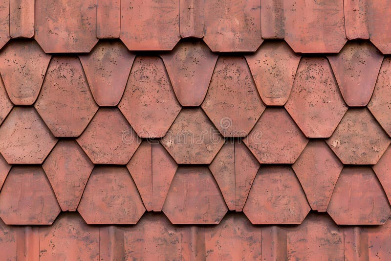 Seamless Red Roof Tile Texture Background Stock Illustration ...