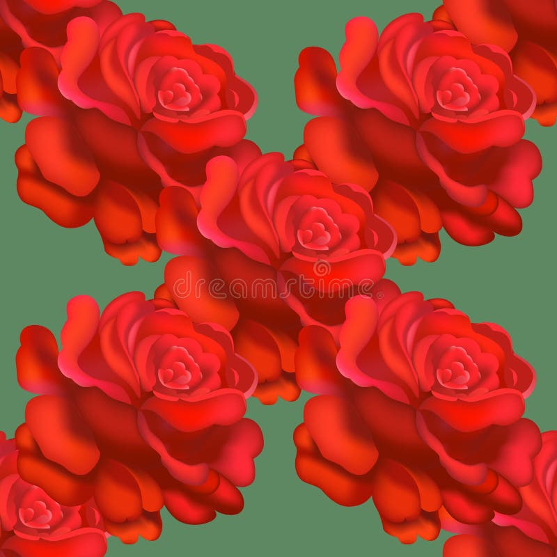Seamless Red Roses Pattern. Vector Illustration Stock Vector ...