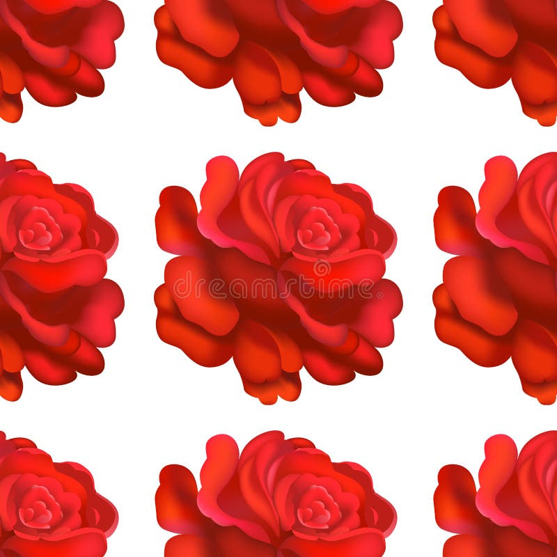 Seamless Red Roses Pattern. Vector Illustration Stock Vector ...