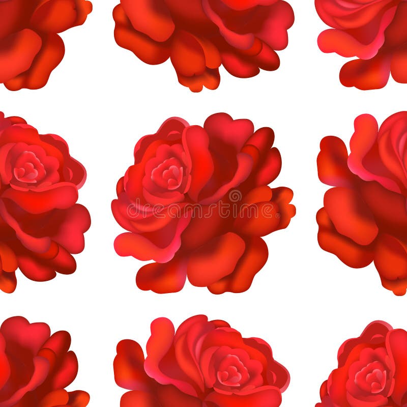 Seamless Red Roses Pattern. Vector Illustration Stock Vector ...