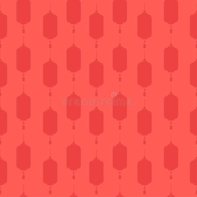 Seamless Red Silhouette Pattern Chinese Lanterns Stock Vector ...