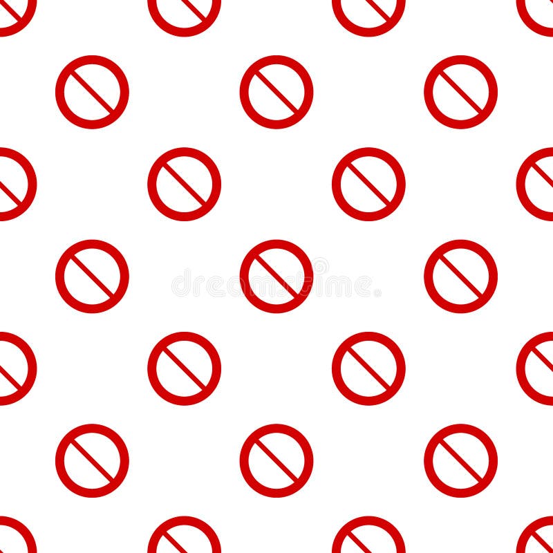 Seamless Red Stop Sign Pattern on White Stock Illustration ...