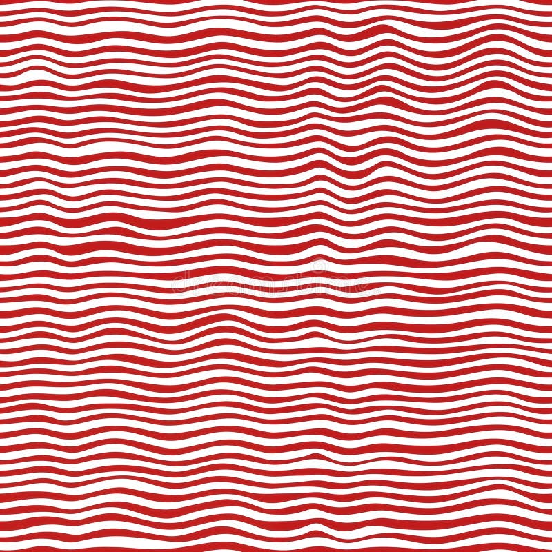 Seamless Red Wavy Lines Forming a Horizontal Repeating Pattern on a ...