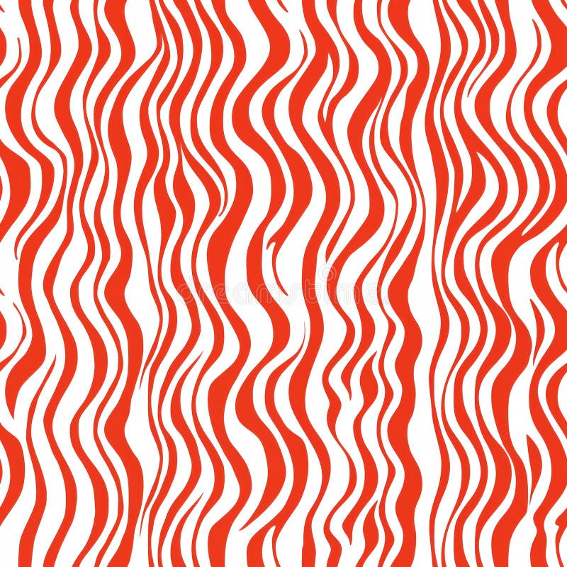 Seamless Red Wavy Lines Forming a Repeating Pattern on a White ...