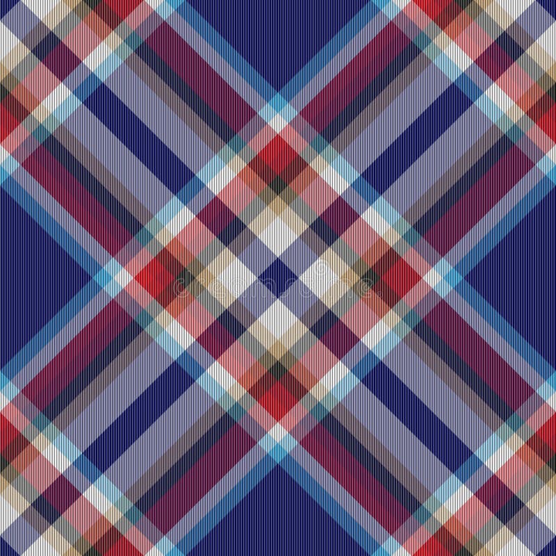 Seamless Red-white-blue Checkered Diagonal Pattern Stock Vector ...