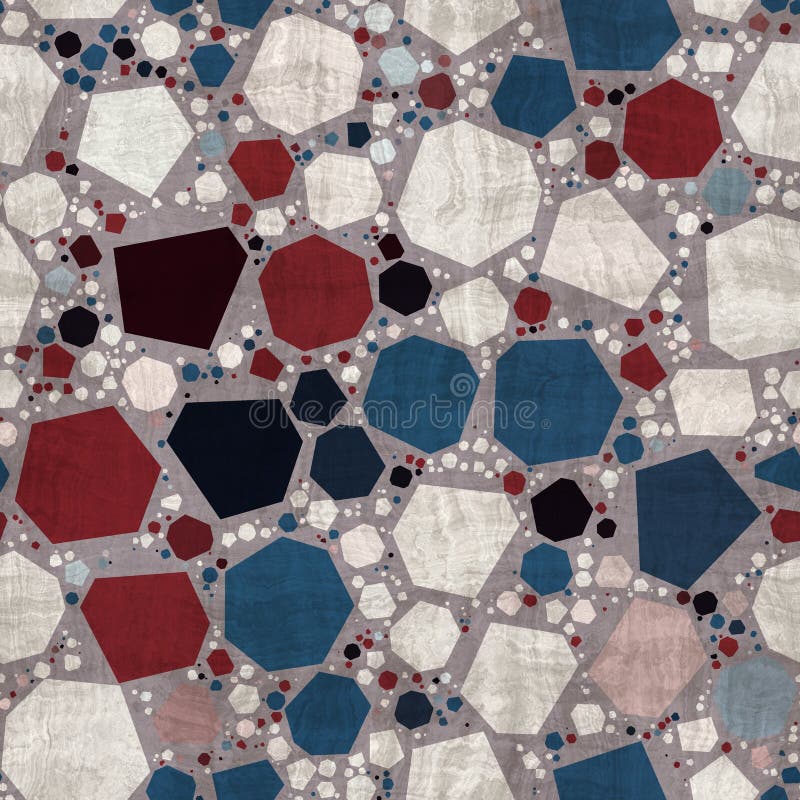 Seamless Red White and Blue Pattern of Packed Polygons with Overlay ...
