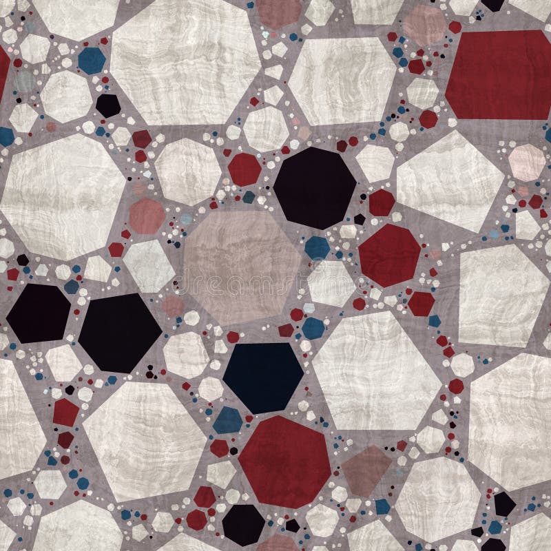 Seamless Red White and Blue Pattern of Packed Polygons with Overlay ...