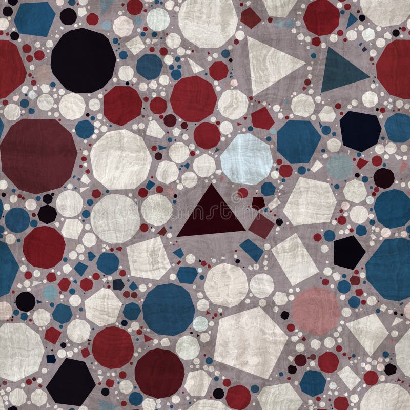 Seamless Red White and Blue Pattern of Packed Polygons with Overlay ...