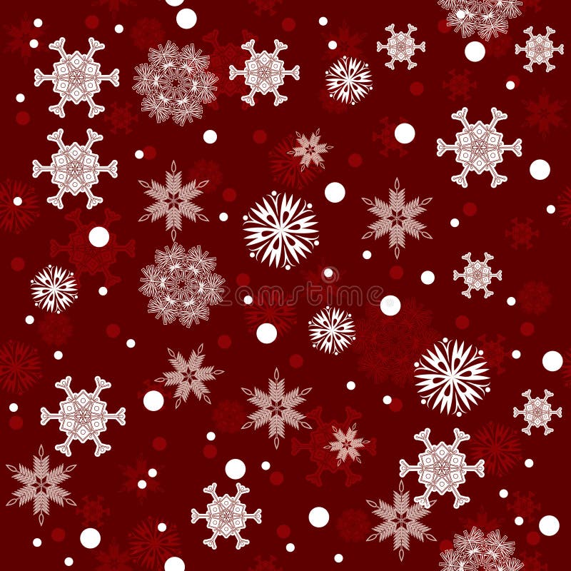 Seamless Red Winter Snowflakes Pattern Background Stock Vector ...