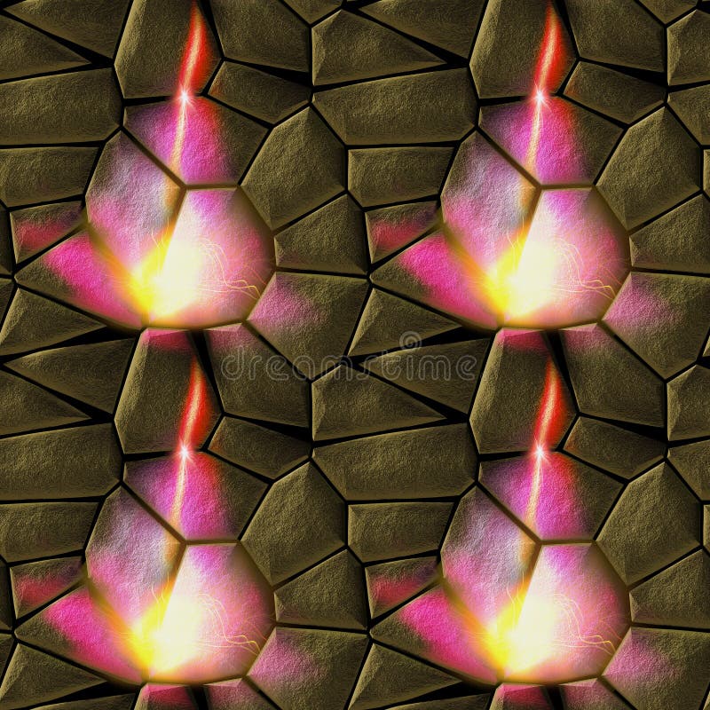 Seamless Relief Stone Pattern with Flames Stock Illustration ...