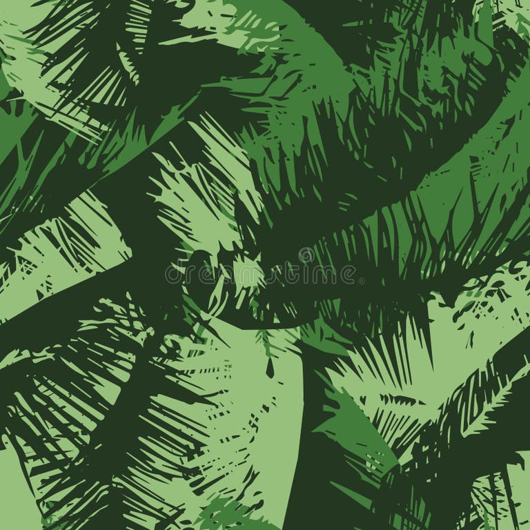 Seamless Repeat Palm Tree Canopy Stock Vector - Illustration of canopy ...
