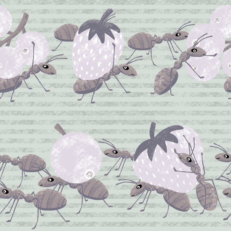 Seamless Repeat Pattern Ants Trail Stock Vector - Illustration of ...