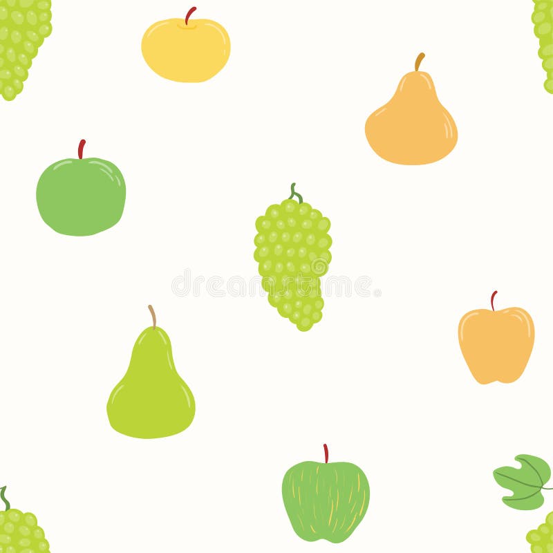 Cute Grapes Harvest Seamless Pattern Stock Vector - Illustration of ...