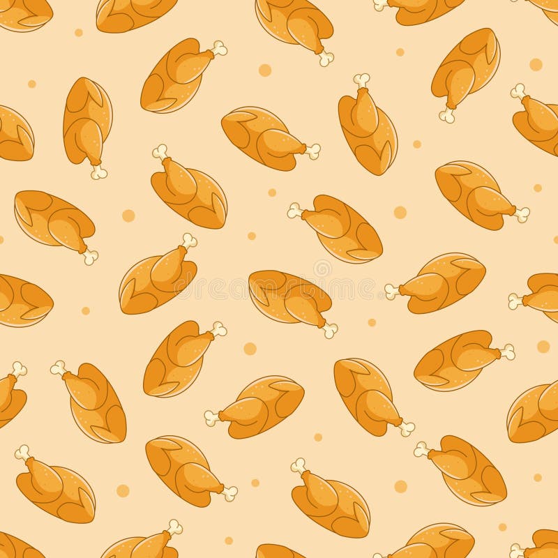 Seamless Repeat Pattern with Baked Birds in Cartoon Stock Illustration ...