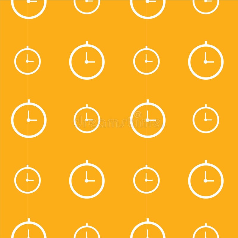 Seamless Repeat Pattern with Clocks Icons. White Linear Isolated ...