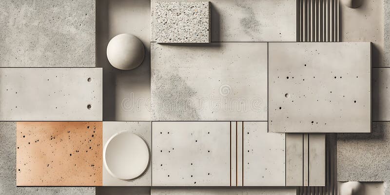 Seamless Repeat Pattern Featuring Textured Concrete Blocks in Various ...