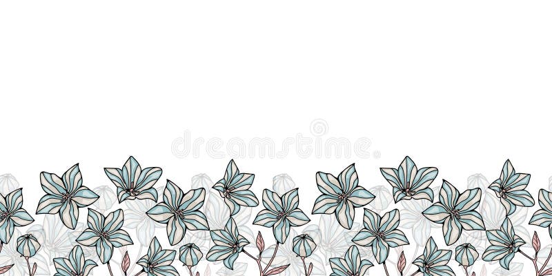 Seamless Repeat Pattern Horizontal Border. Floral Seamless Repeat ...
