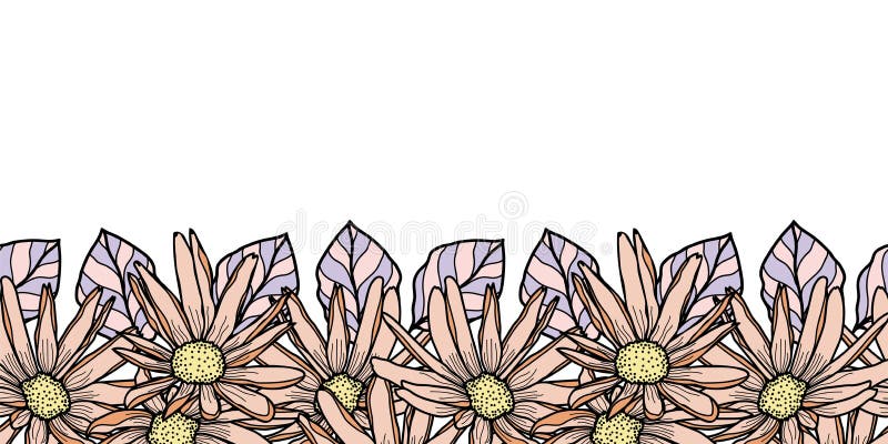 Seamless Repeat Pattern Horizontal Border. Floral Seamless Repeat ...