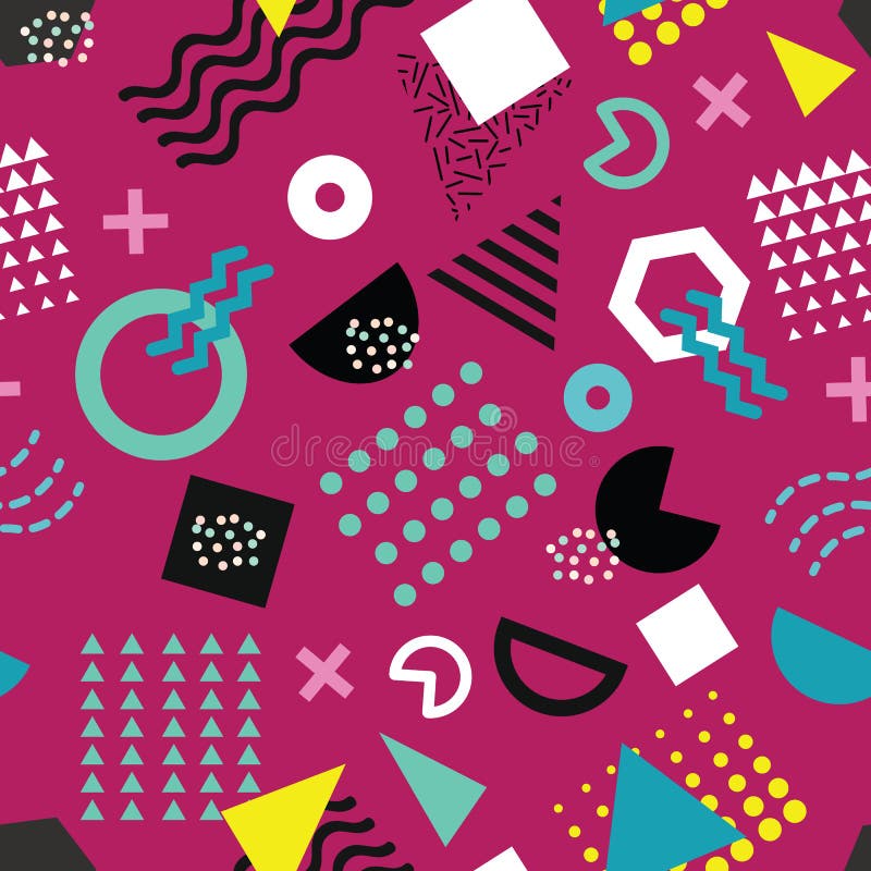 Trendy Memphis Style Seamless Pattern Inspired by 80s, 90s Retro ... Trendy Memphis Style Seamless Pattern Inspired by 80s, 90s Retro ...