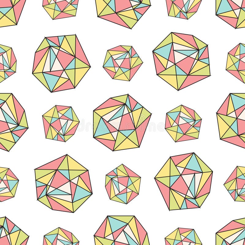 Seamless Repeat Pattern with Polygonal Shapes Stock Vector ...
