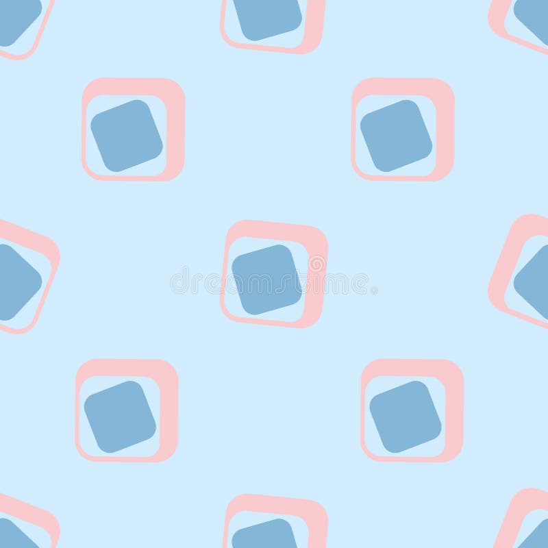 Rounded Square Mid-century Seamless Pattern Stock Vector - Illustration ...
