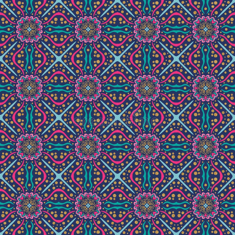 Antique Mosaic Seemless Repeat Pattern Wallpaper Stock Illustration ...