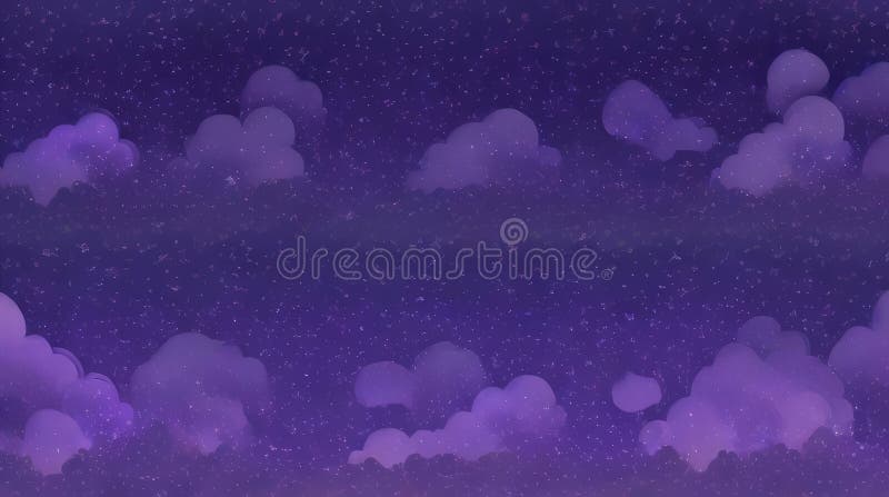 A Seamless Repeat Vector Pattern Design Featuring a Cloudy Purple Night ...