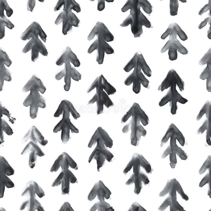 Seamless Repeatable Pattern of Abstract Tree Shapes. Stock Illustration ...
