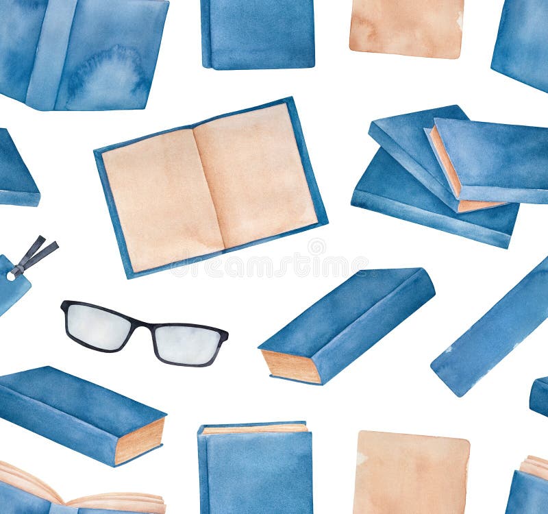 Seamless Repeatable Pattern with Many Different Books. Stock ...