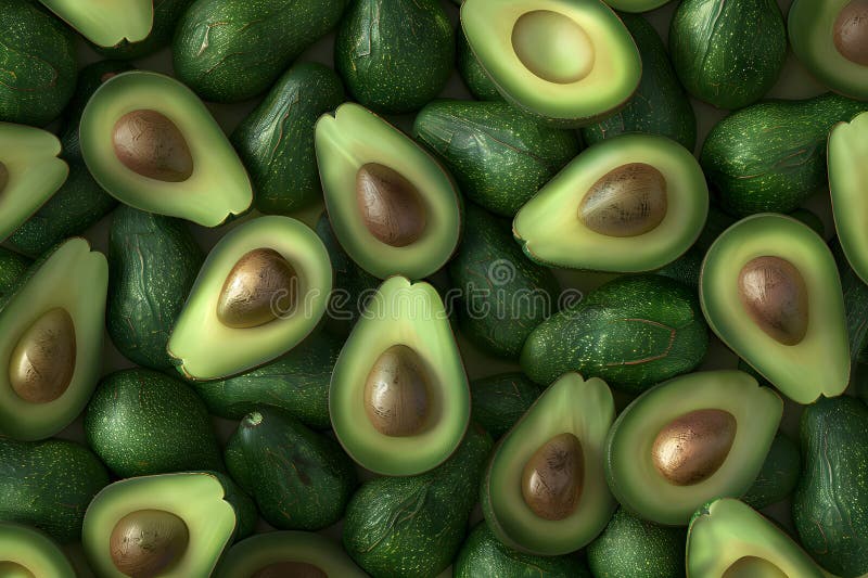 Seamless Repeatable and Texture Pattern of Fresh Avocados Stock ...