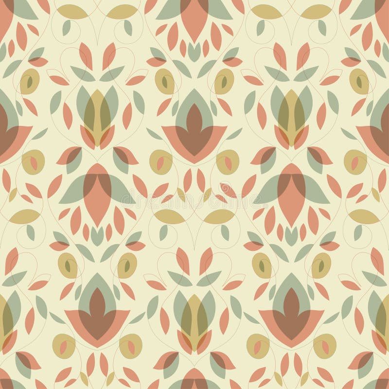 Seamless Vintage Pastel Colored Tiles Pattern Stock Illustration ...