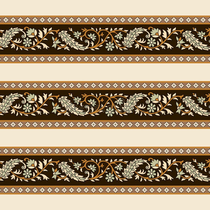 A Seamless Repeated Border Pattern with a Floral Design Stock Vector ...