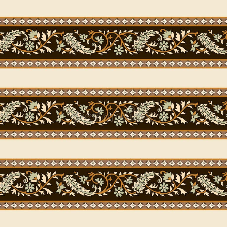 A Seamless Repeated Border Pattern with a Floral Design Stock Vector ...