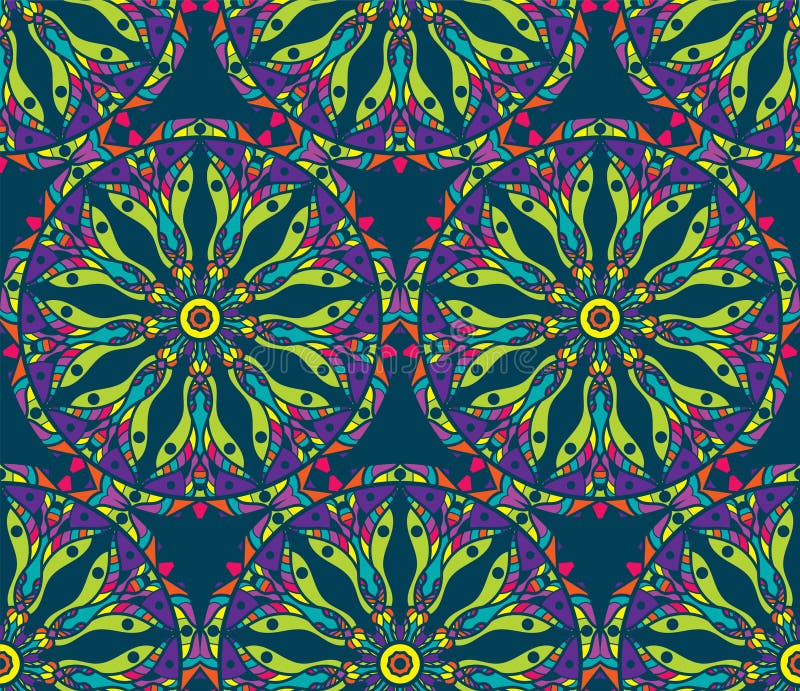 Seamless Repeating Floral Pattern Consisting of Mandalas Stock Vector - Illustration of malaysia ...