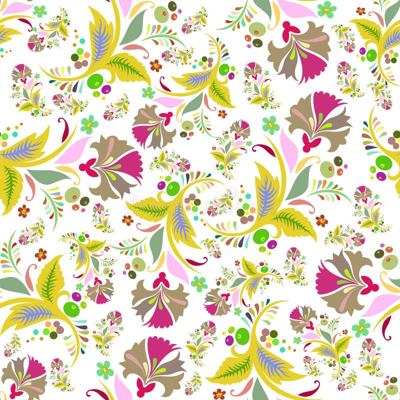 Seamless Repeating Floral Pattern Stock Vector - Illustration of blue ...